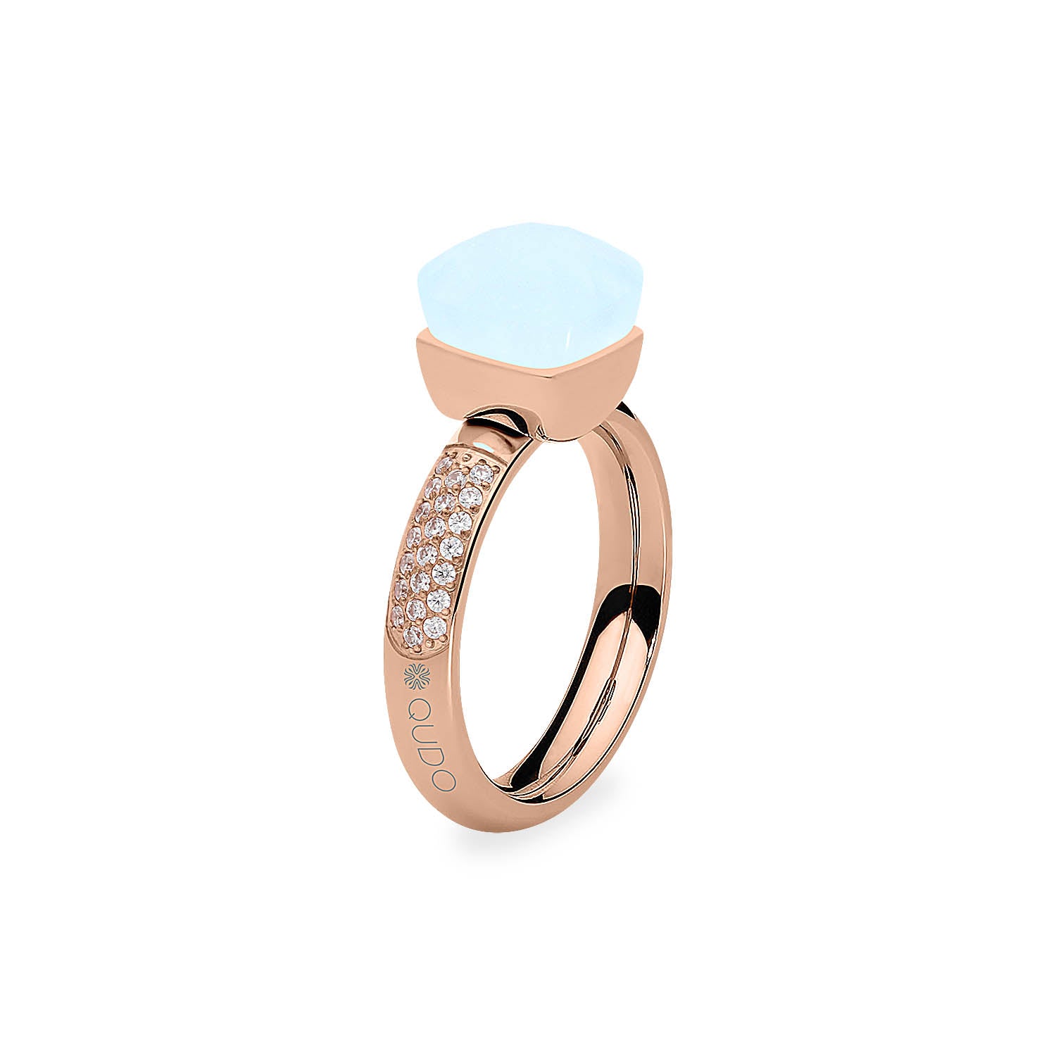 Firenze Deluxe Ring Shades of Blue Rose Gold White 7